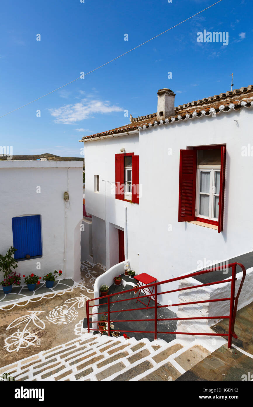 Messaria village on Kythnos island in Greece Stock Photo - Alamy