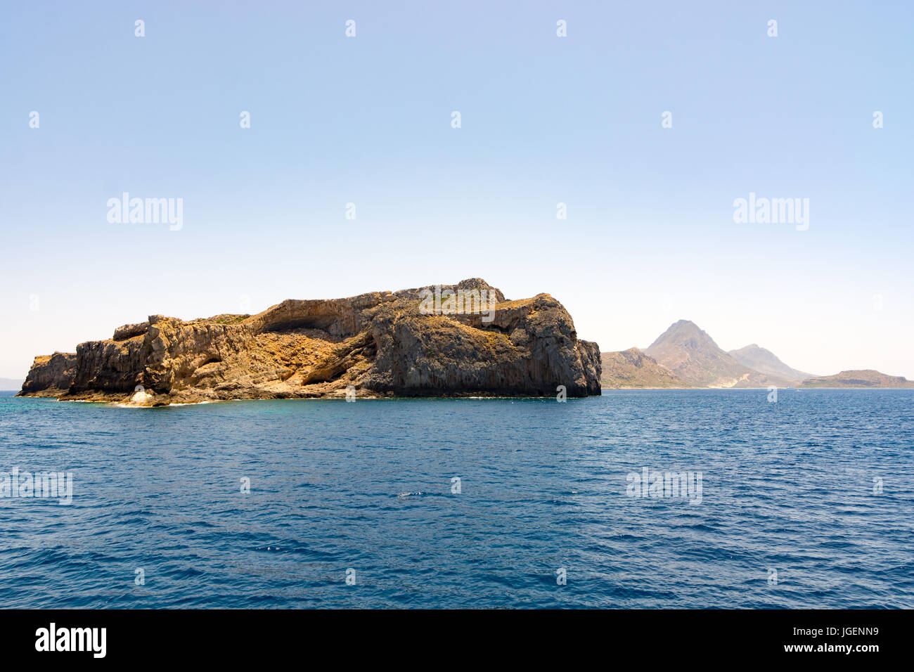 Rounding the tip of the Gramvoussa peninsula en-route to Balos Beach ...
