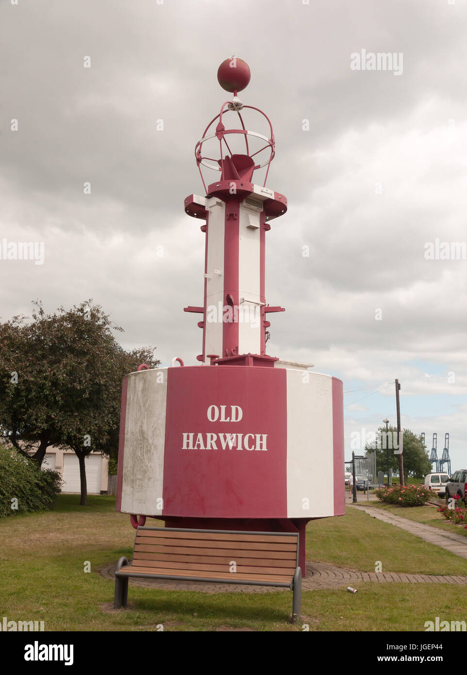 red and white sea structure old harwich cloudy harbour Stock Photo - Alamy