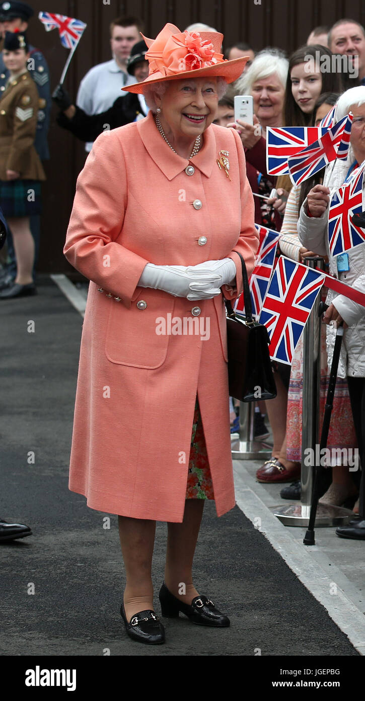 Queen Elizabeth II greets members of the public as she visits the new ...