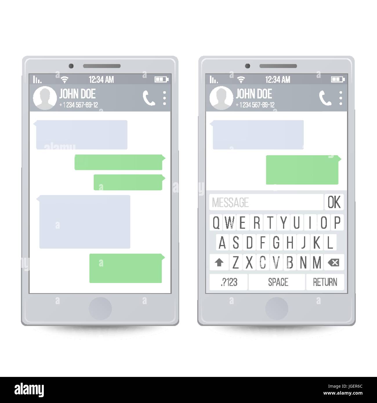 Mobile Chat On Line. Chatting With Texting Message Concept. Chat Boxes ...