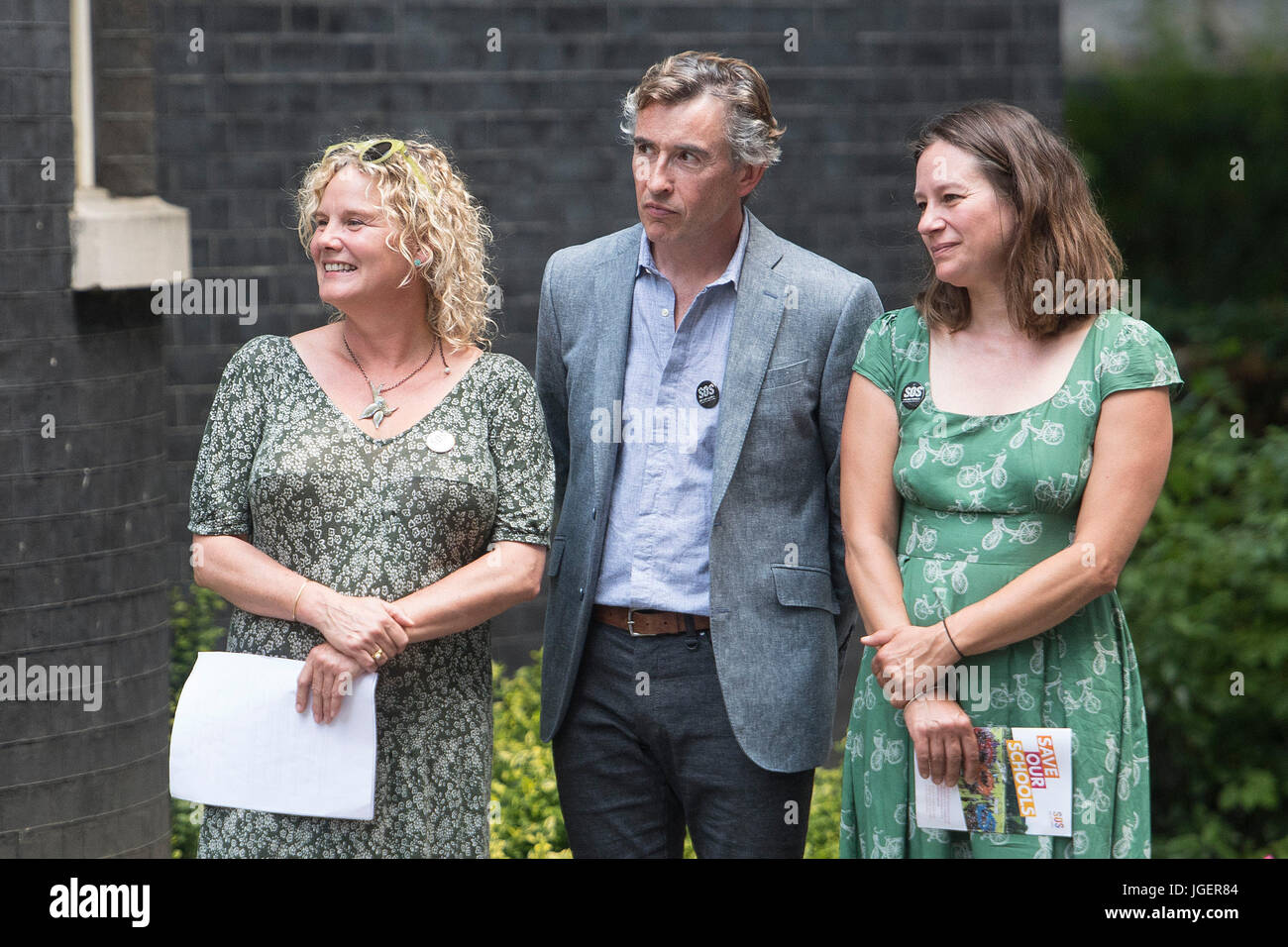 Steve Coogan with Save Our Schools campaign founders Alison Ali and ...