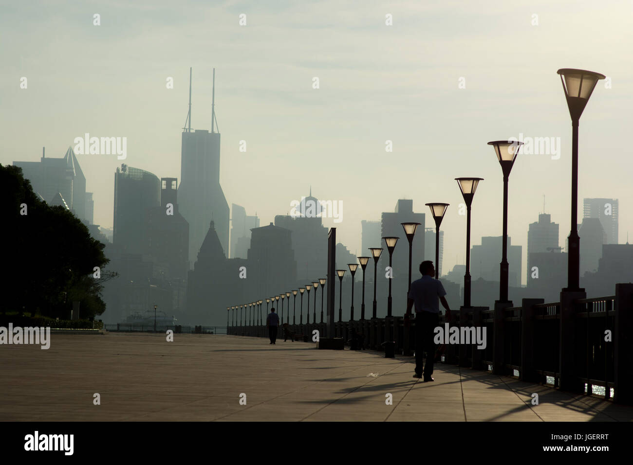 Sunset in Pudong Promenade Stock Photo - Alamy