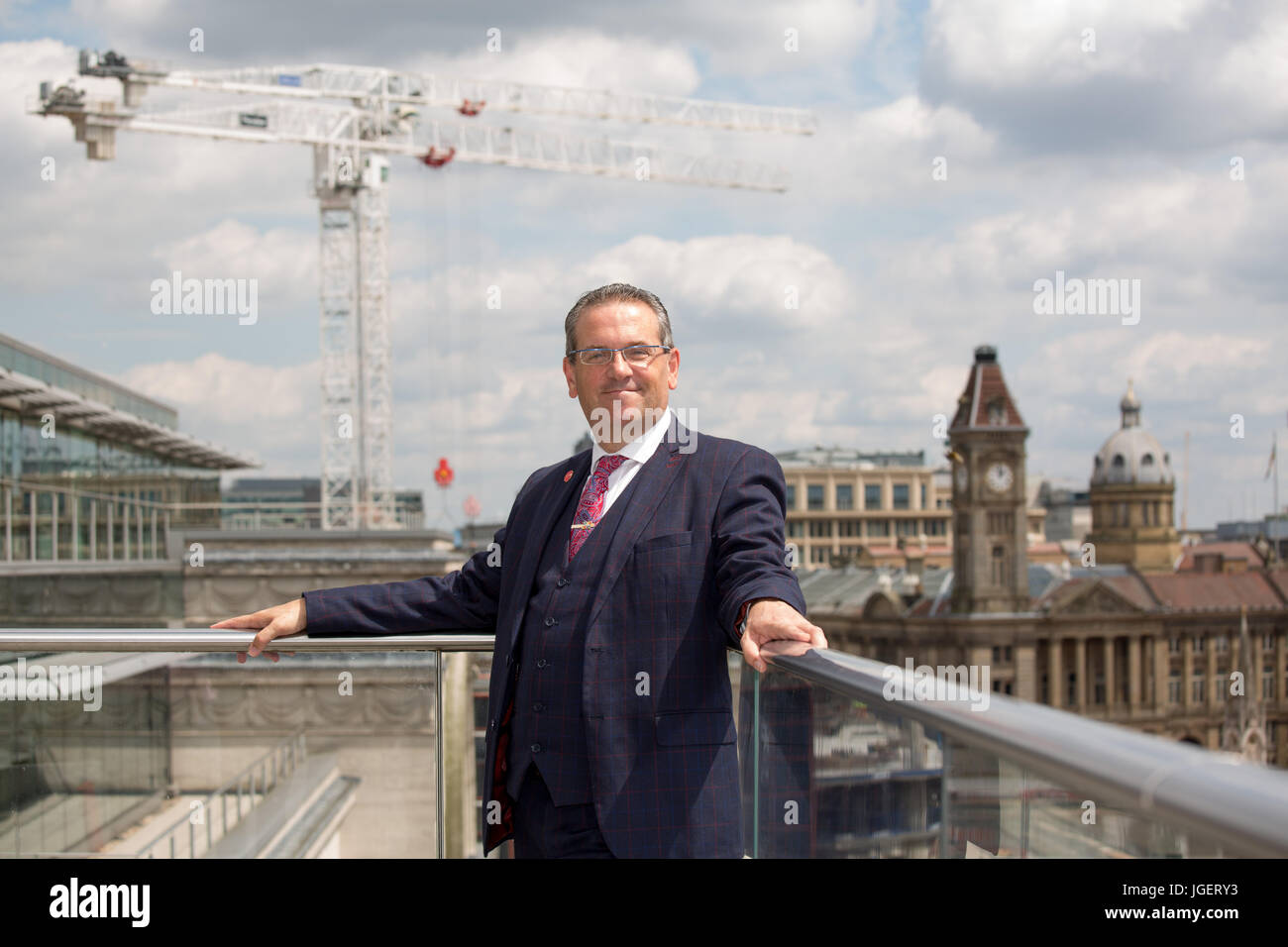 Birmingham City Council Leader Cllr John Clancy pictured in the garden ...