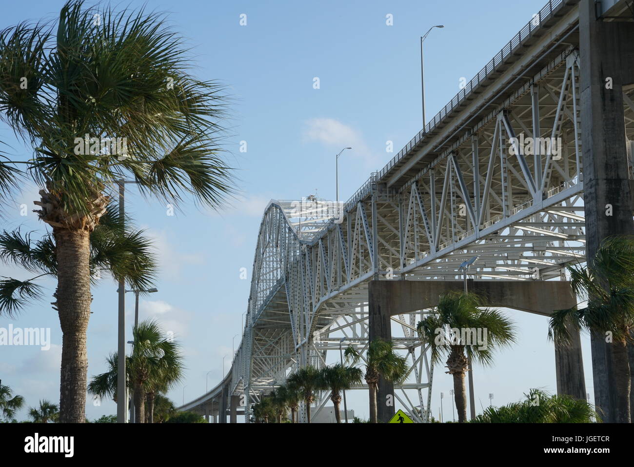 Steel arch bridge in Corpus Christi, Texas, United States Stock Photo ...