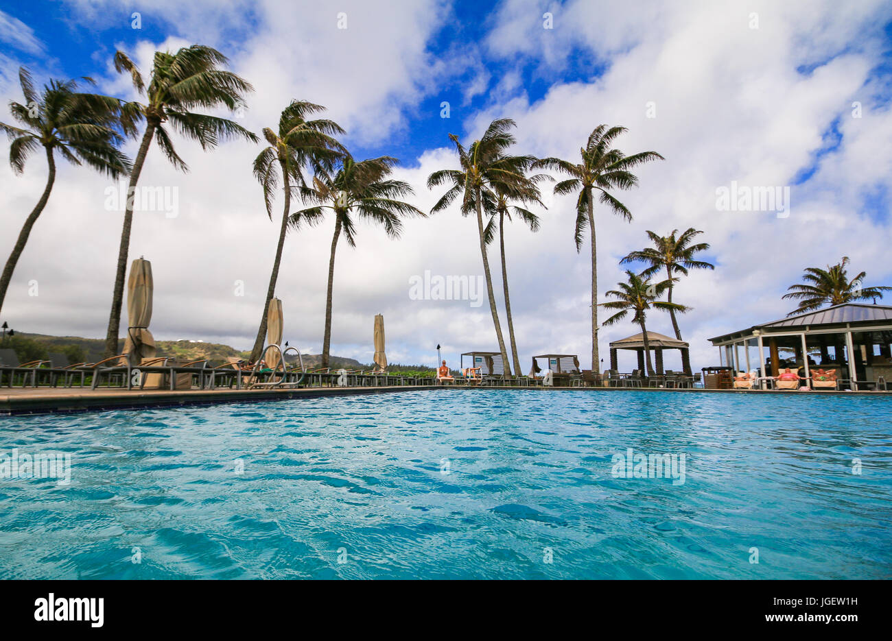 the resort swimming pool in Hawaii Stock Photo - Alamy