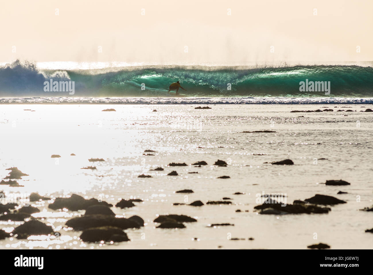 7th June 2017; Desert Point, Lombok, Indonesia.; Surfers from around ...