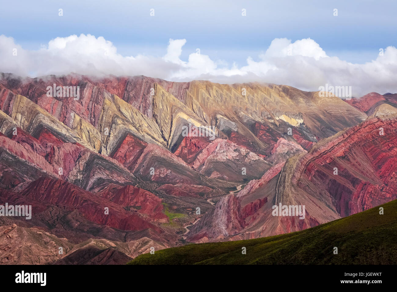 Serranias del Hornocal, wide colored mountains, Argentina Stock Photo ...