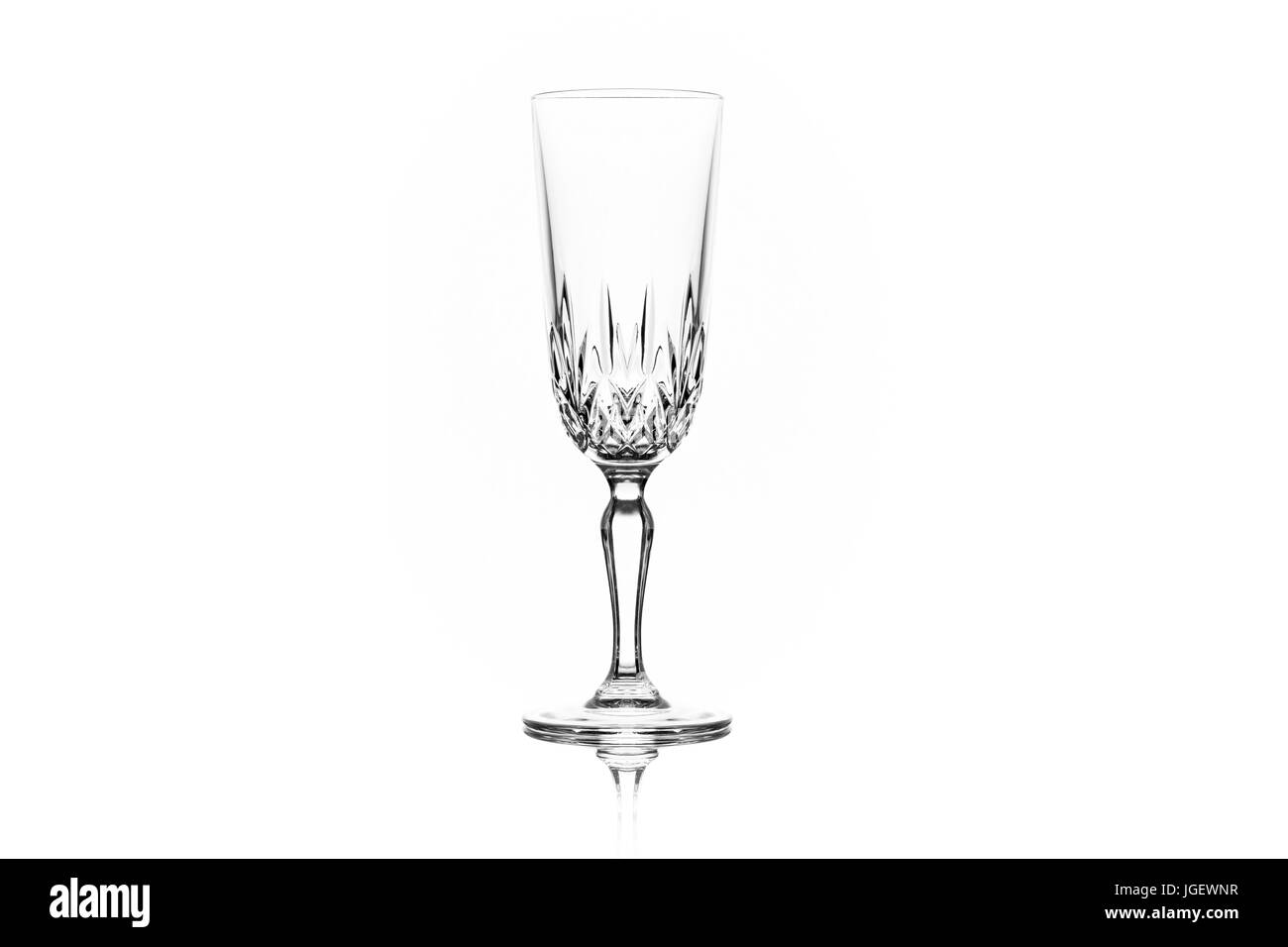 One clean empty champagne glass isolated on white background Stock ...