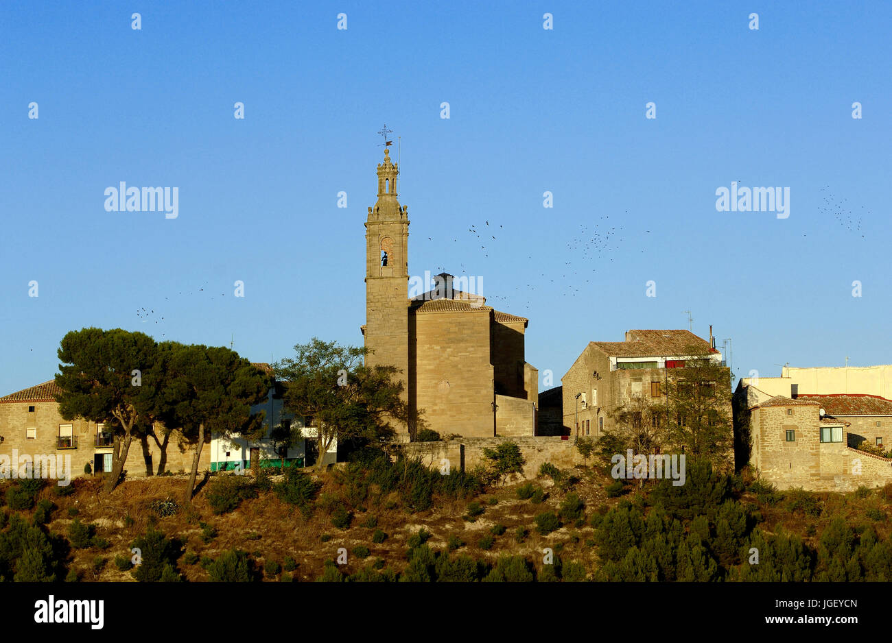 Overview of the Village of Sansol, Navarra, Spain Stock Photo - Alamy