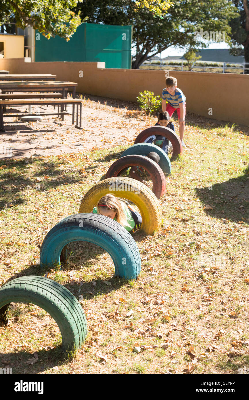 Playground tyres hi-res stock photography and images - Alamy