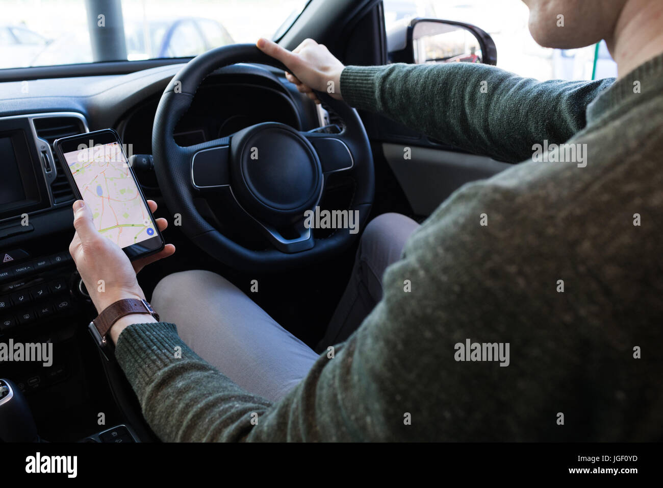 Car driving map hi-res stock photography and images - Alamy