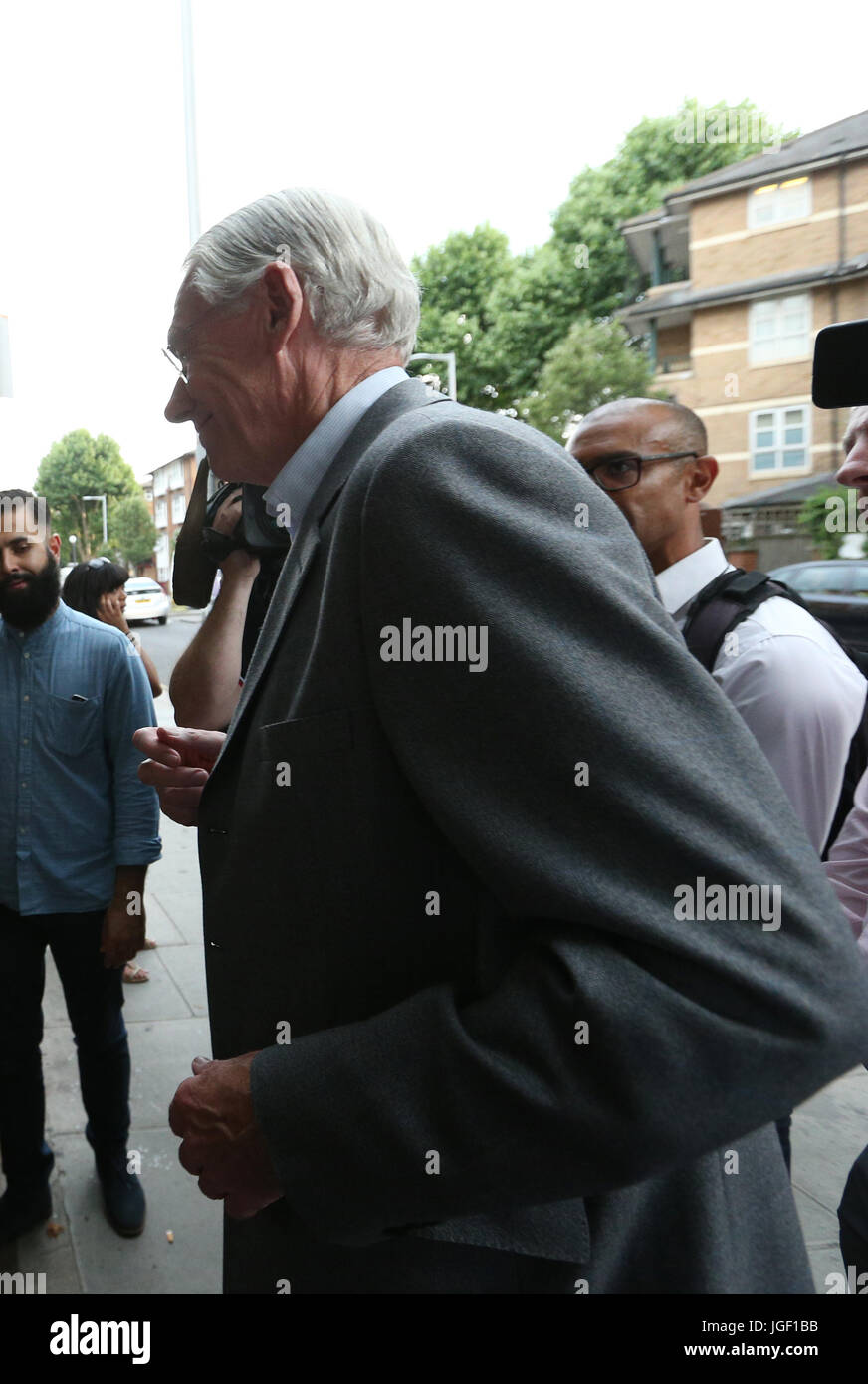 Sir Martin Moore-Bick arrives at the Latymer Community Church near ...