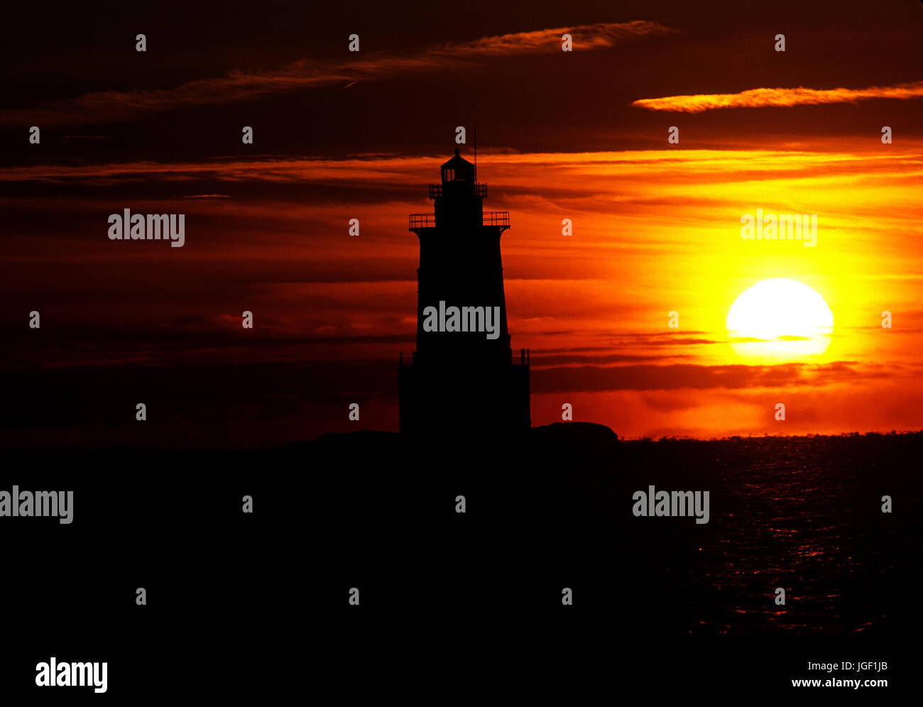 Sakonnet Light, built in 1884, Little Compton, Rhode Island, USA Stock ...