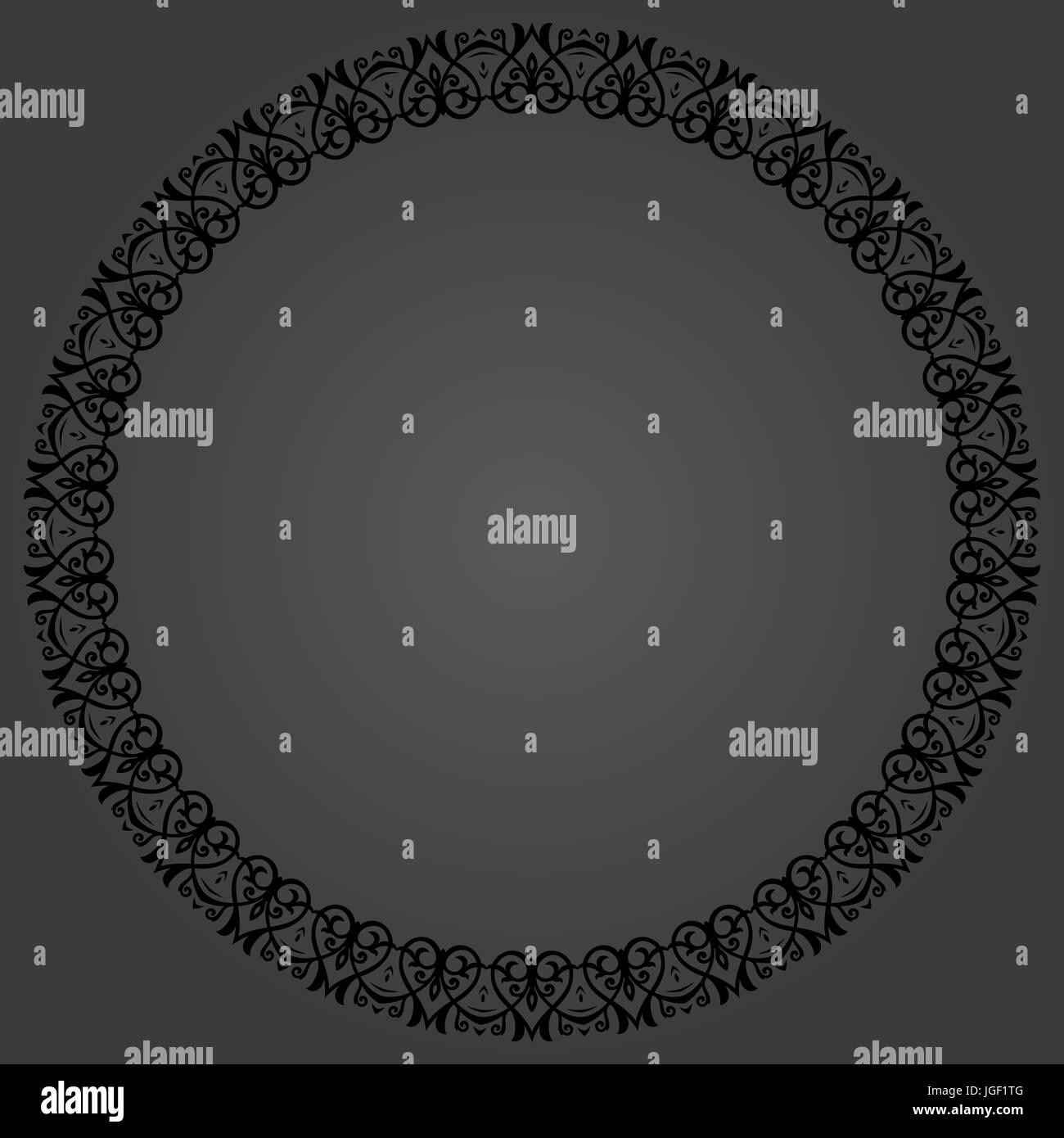 Floral Modern Round Frame Stock Photo - Alamy