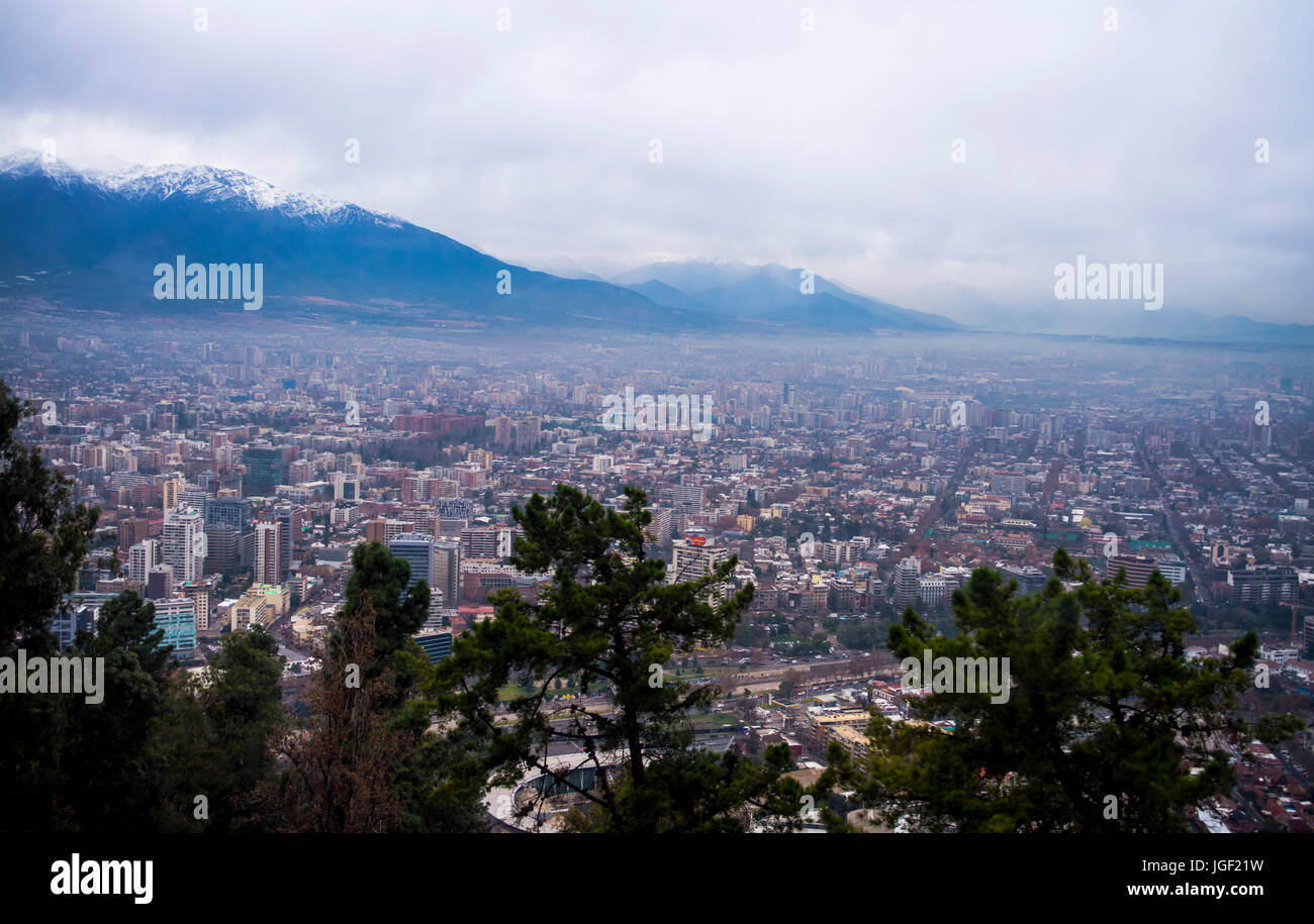Panoramic city view of Santiago de Chile Stock Photo - Alamy
