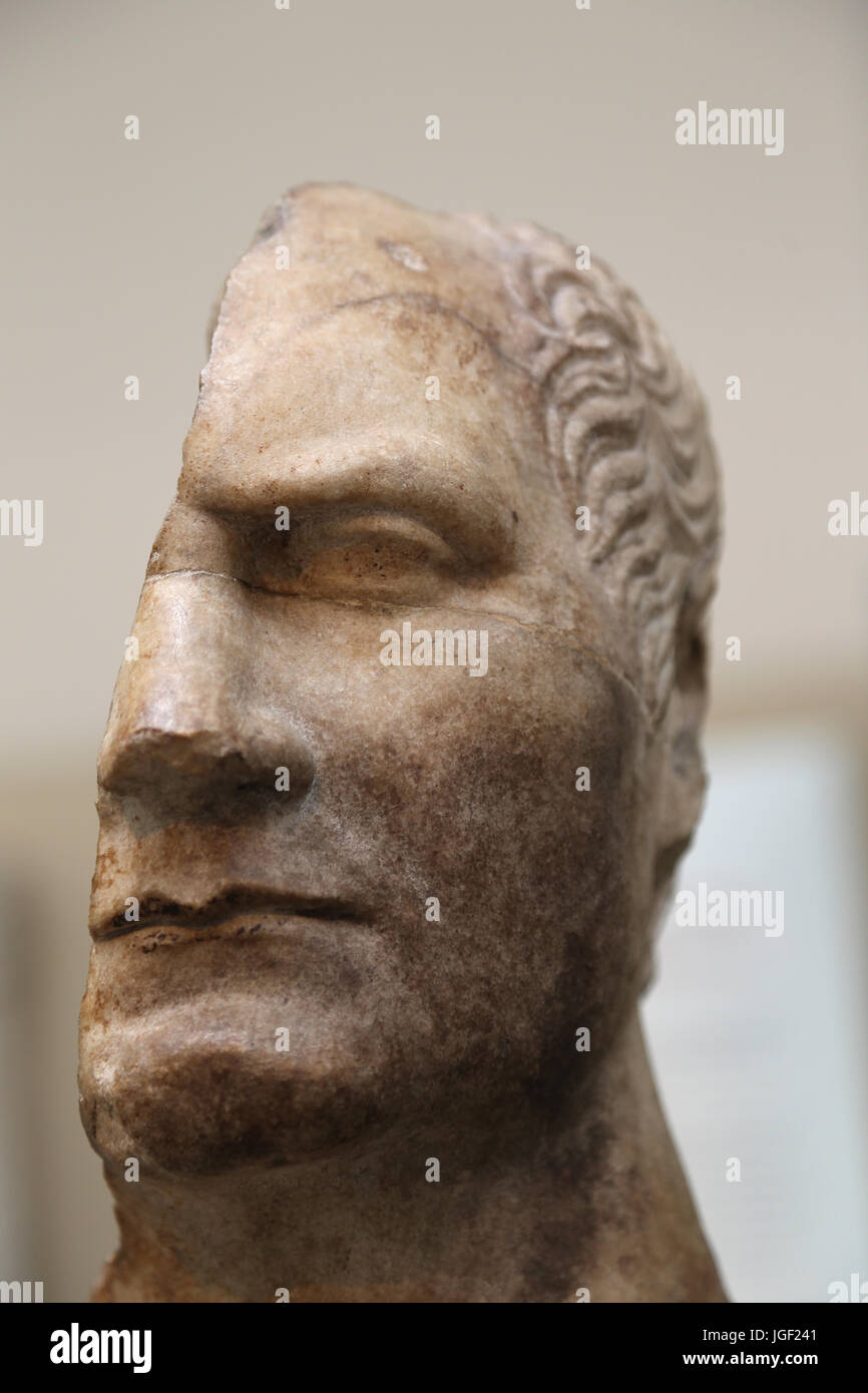 Head from statue, probably Julius Caesar. About 50 AD. Sactuary of ...