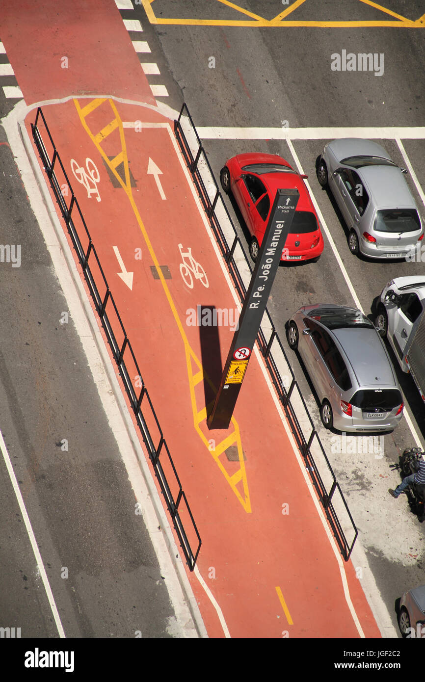 Bike Lane, 2015, Paulista Avenue, Capital, São Paulo, Brazil Stock ...
