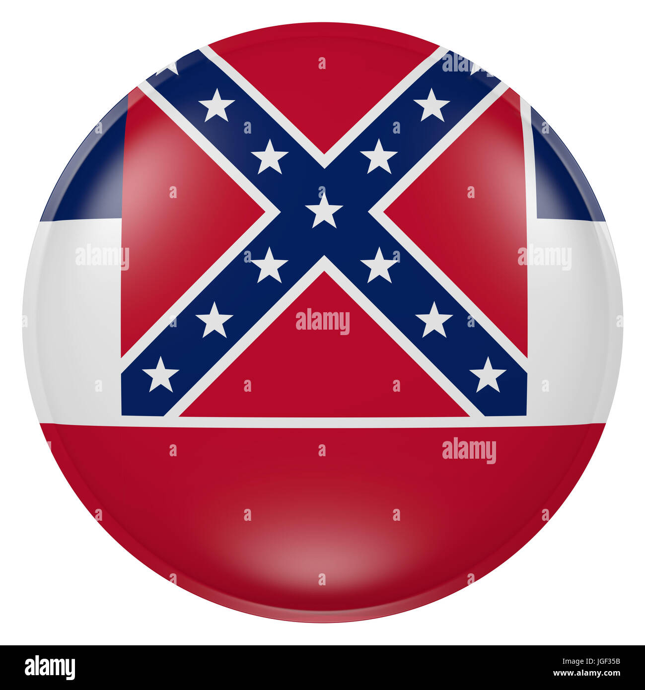 3d rendering of Mississippi State flag on a button Stock Photo - Alamy