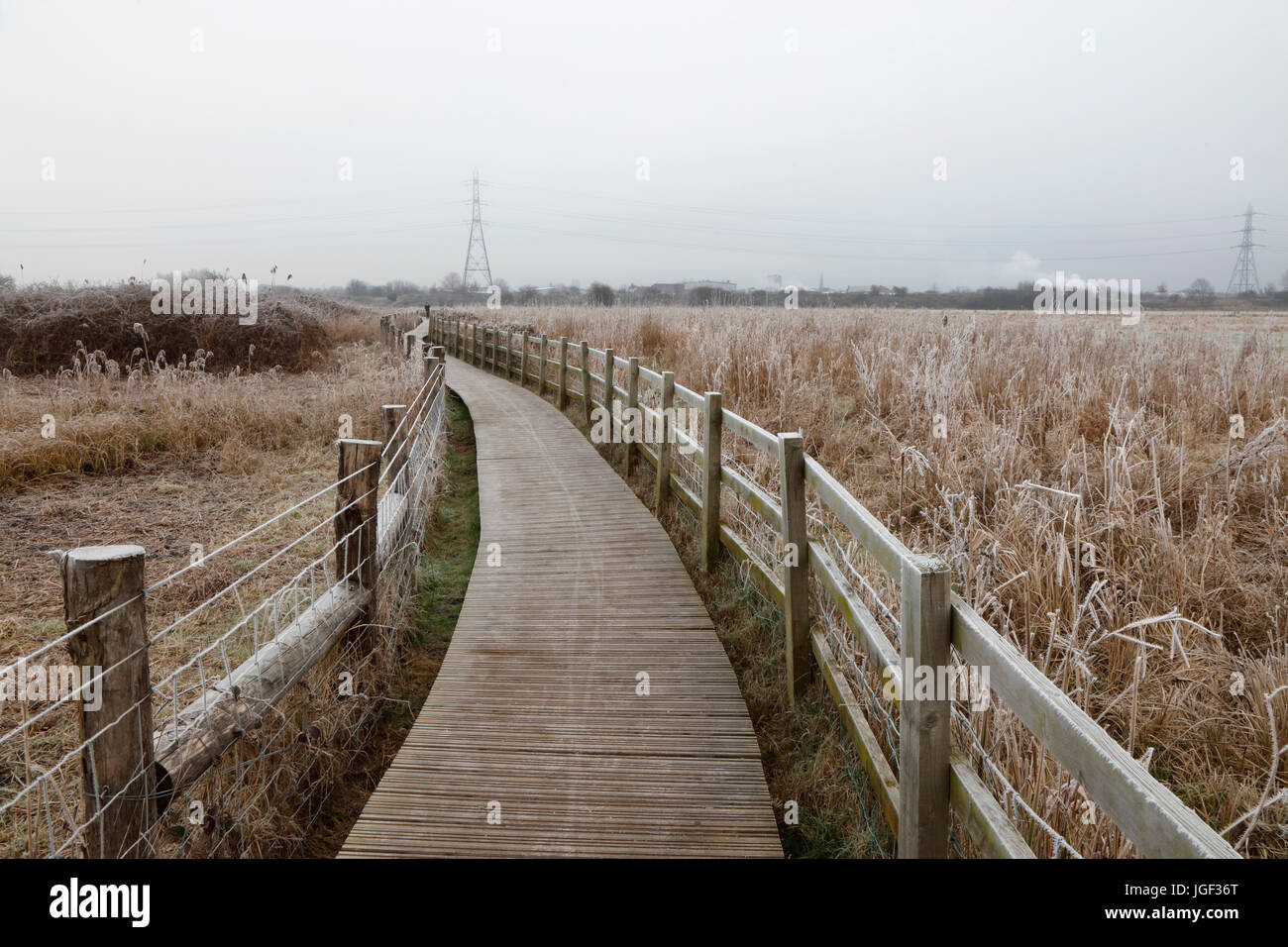 Frost on Walthamstow Marshes, London, UK Stock Photo - Alamy