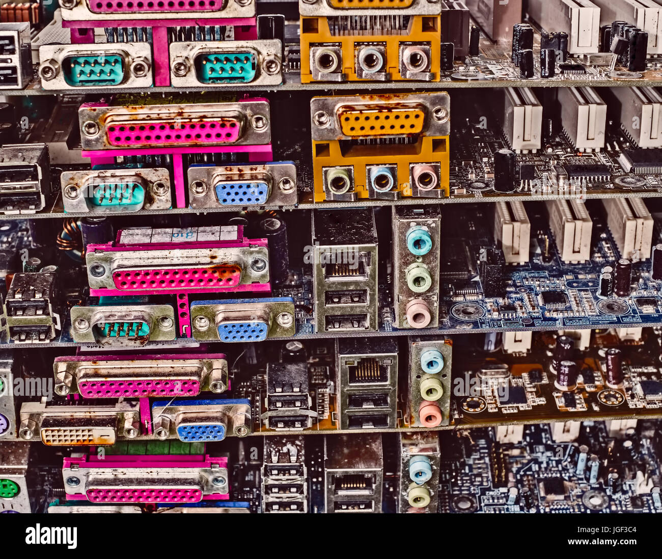 Old computer motherboards Stock Photo - Alamy