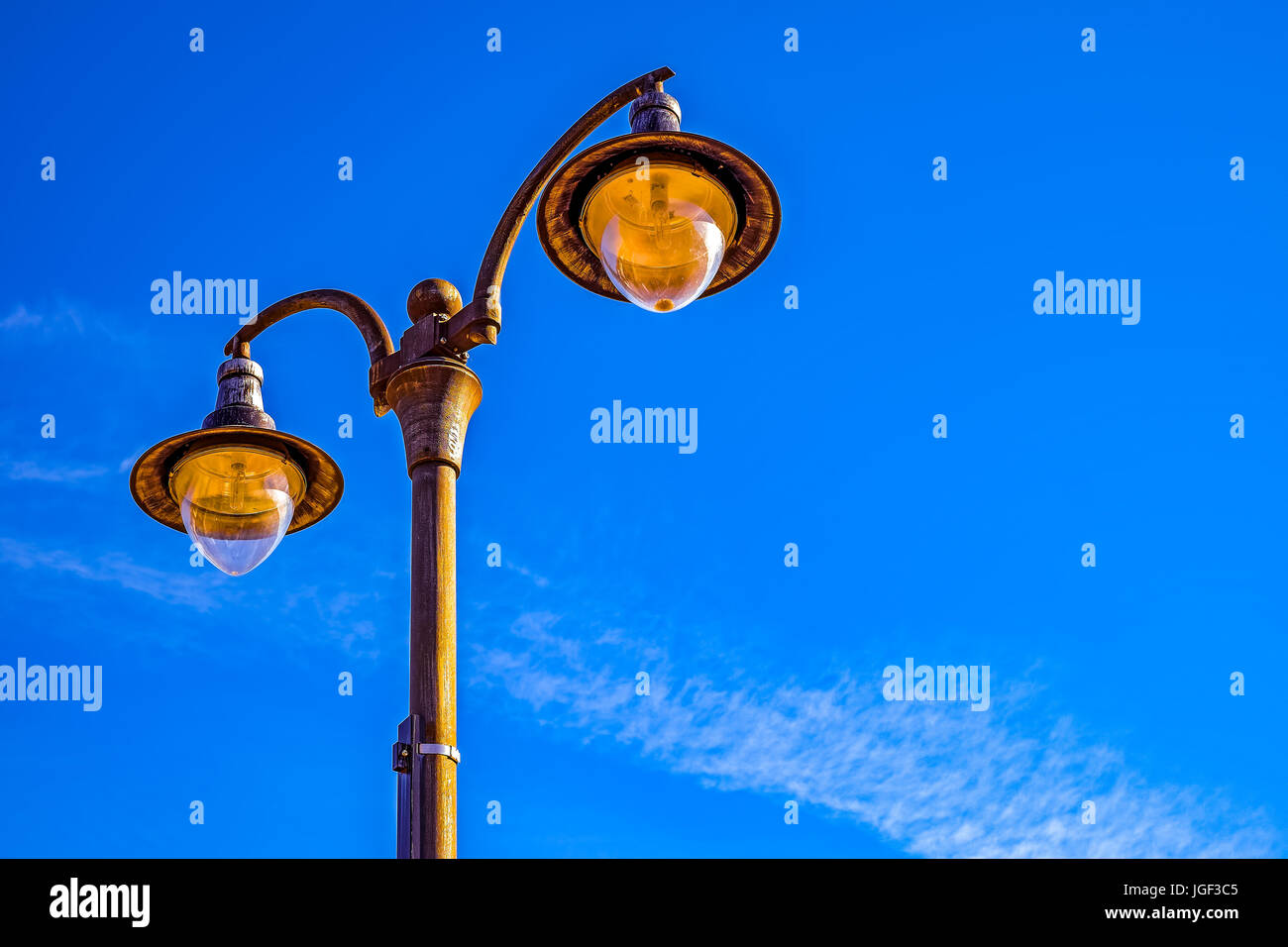Old electric lamp post Stock Photo - Alamy