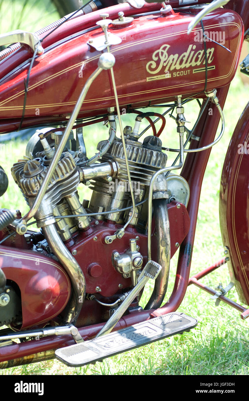 1922 Indian Scout Motorcycle. Classic American Motorcycle, Engine Stock ...