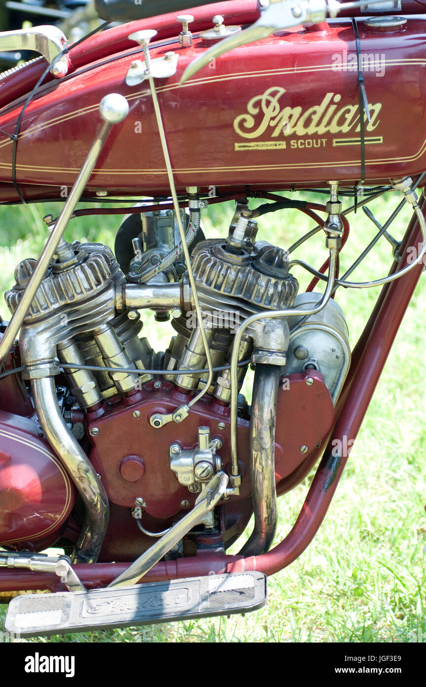 1922 Indian Scout Motorcycle. Classic American Motorcycle, Engine Stock ...