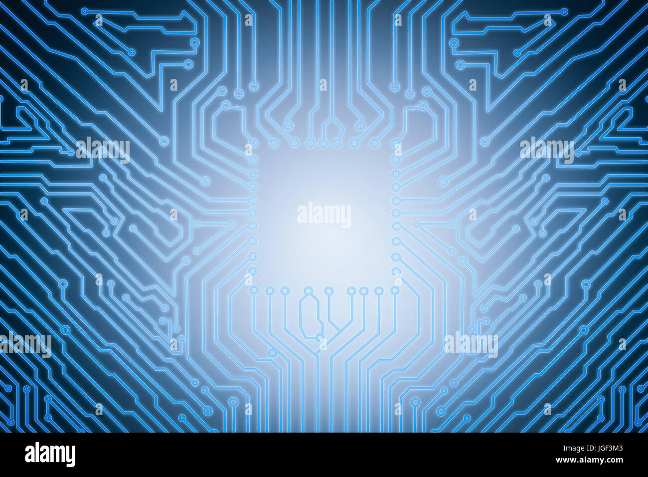 3d rendering empty square on blue circuit board Stock Photo - Alamy