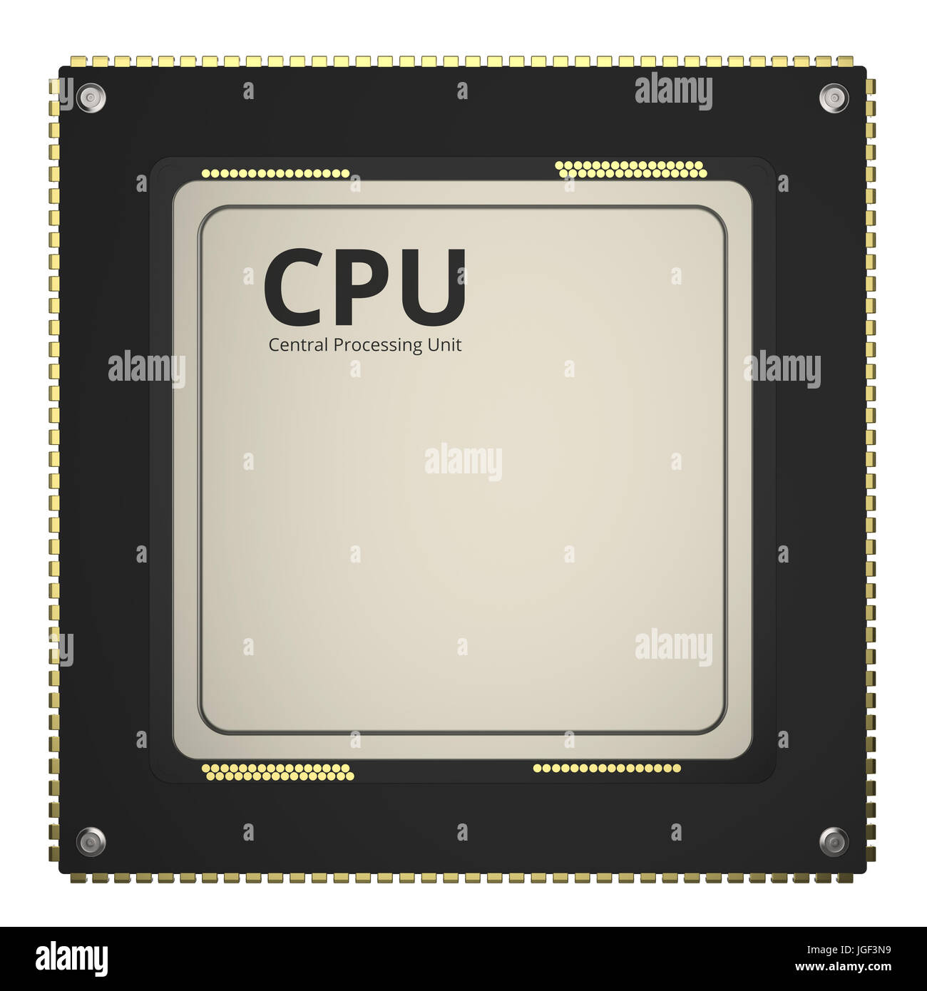 3d rendering cpu chip or microchip isolated on white Stock Photo - Alamy