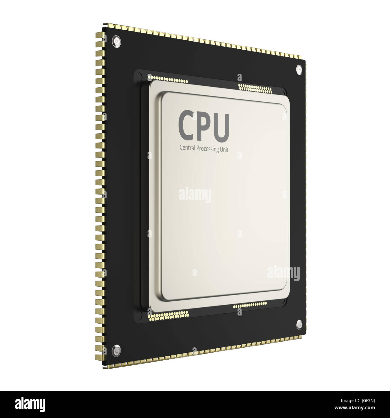 3d rendering cpu chip or microchip isolated on white Stock Photo - Alamy