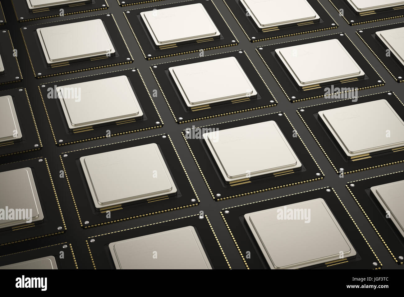 3d rendering cpu chips in a row Stock Photo - Alamy