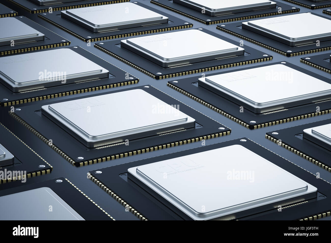3d rendering cpu chips in a row Stock Photo - Alamy