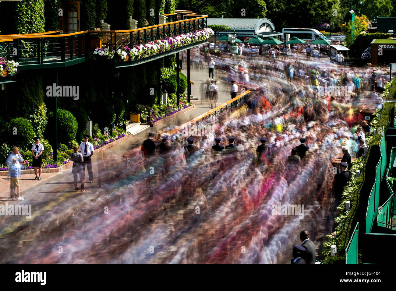 Spectators are let into the grounds at the start of day four of the ...