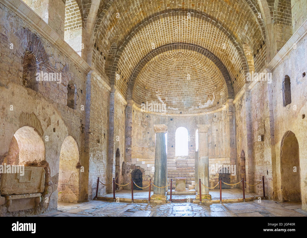 DEMRE, TURKEY - MAY 7, 2017: The main nave of medieval St Nicholas ...