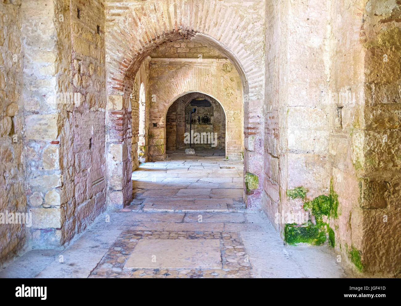 The medieval corridor of St Nicholas Church in Demre, Turkey Stock ...