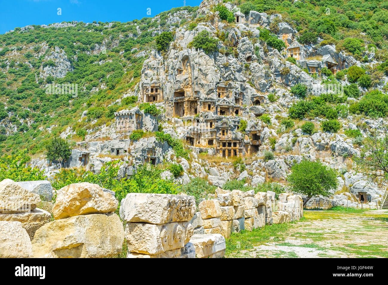 The tombs located in the rock are the main landmark of ancient Myra ...