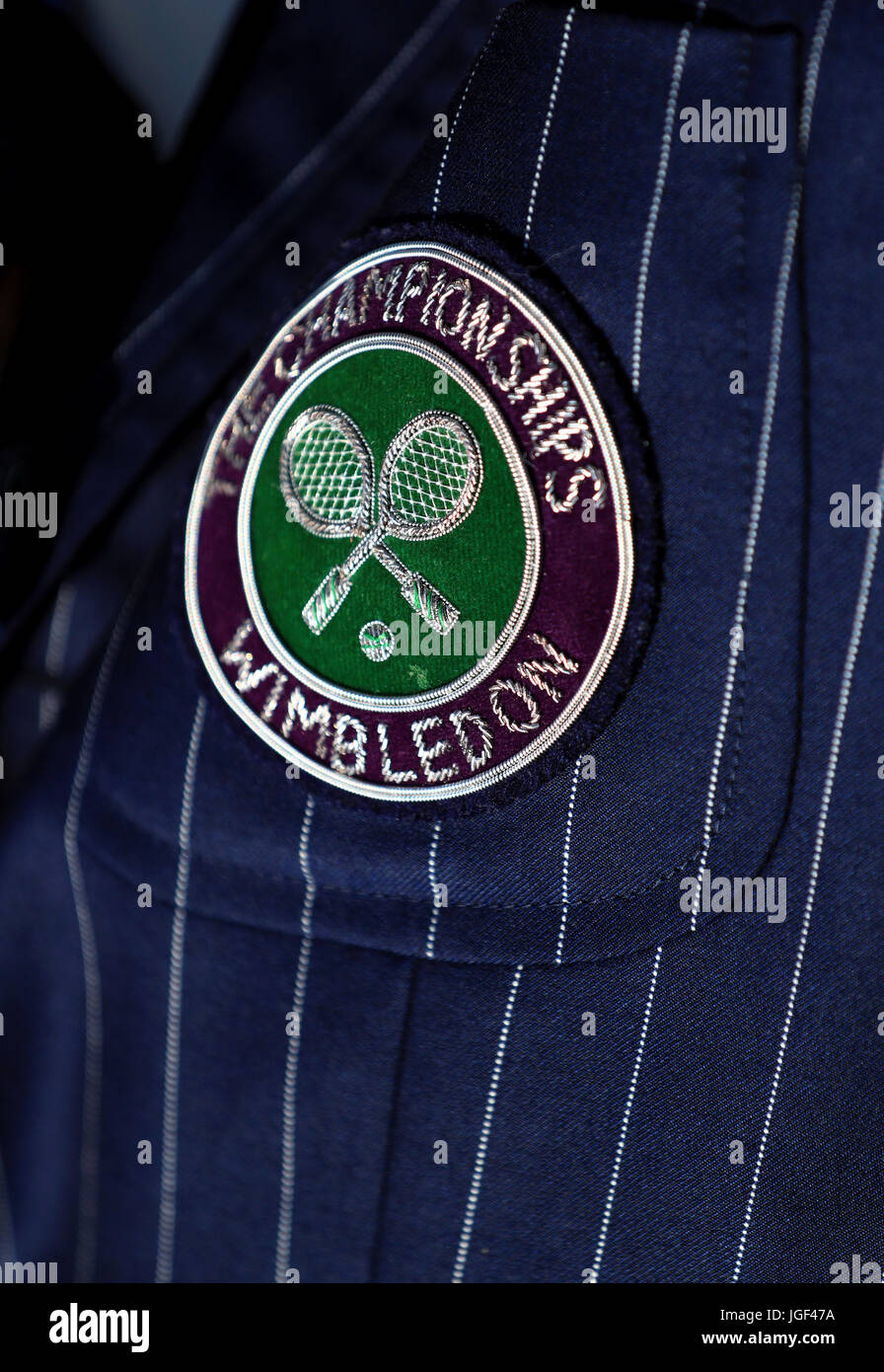 Detail of a officials badge on their jacket on day four of the ...
