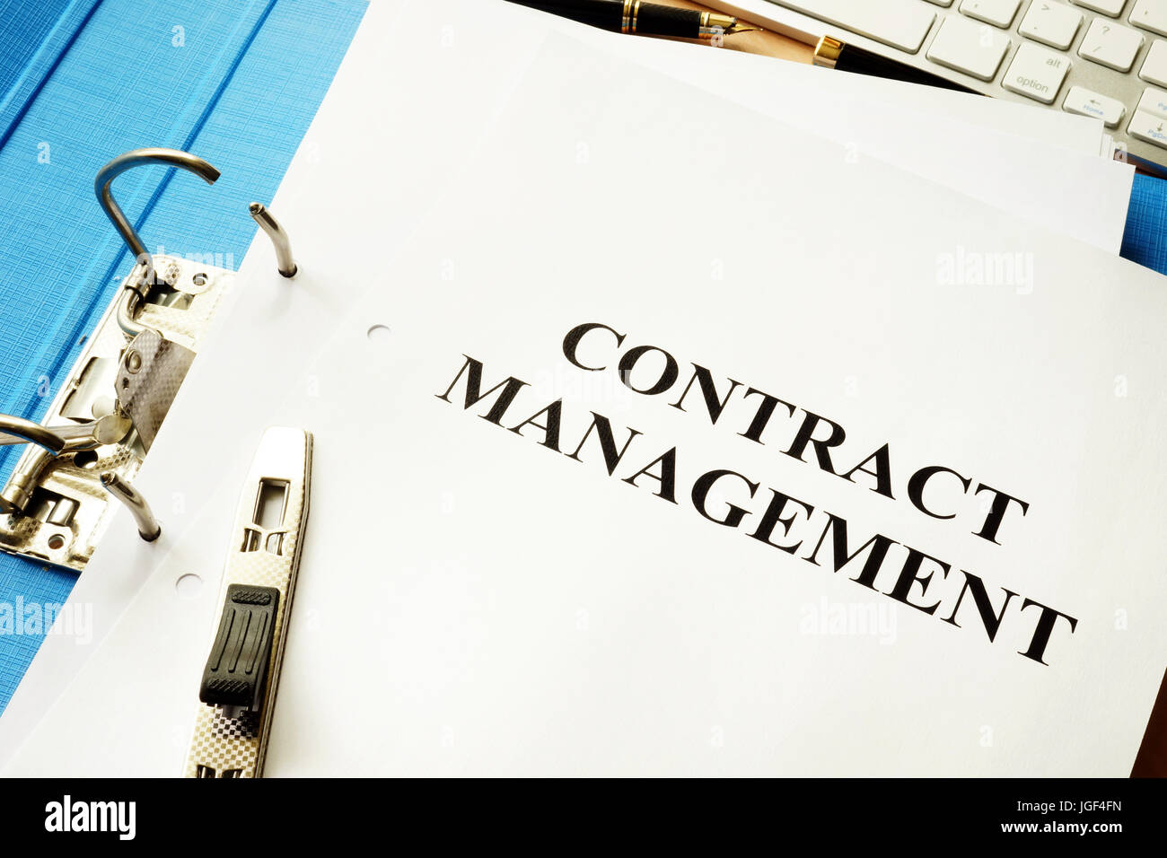 Folder and documents with title contract management Stock Photo - Alamy