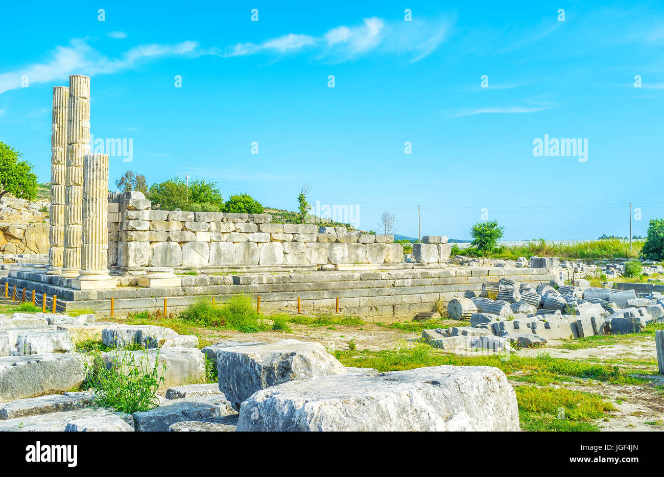 The ruins of temple of ancient goddess Leto, located in Letoon ...