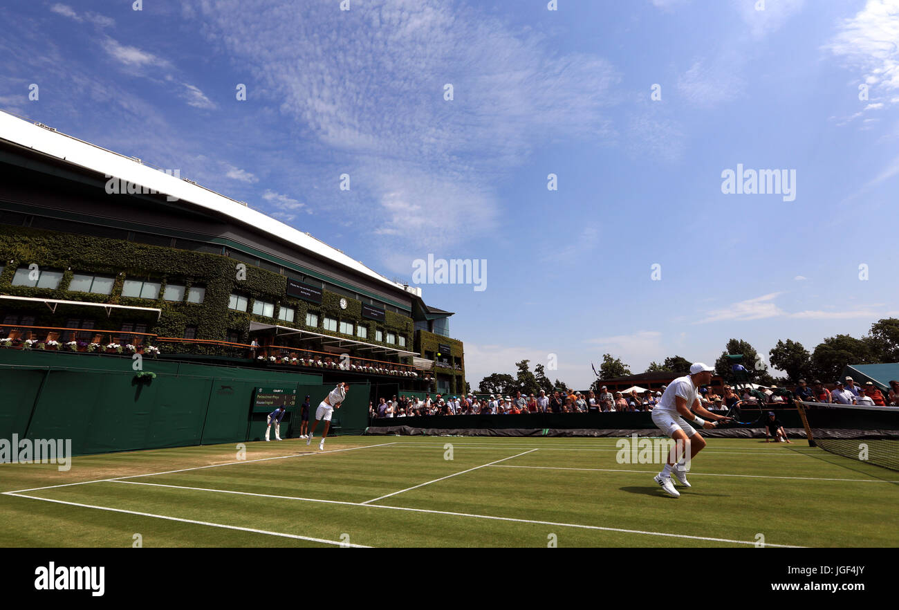 Dominic Inglot (right) and Robin Haase in action during their Men's ...