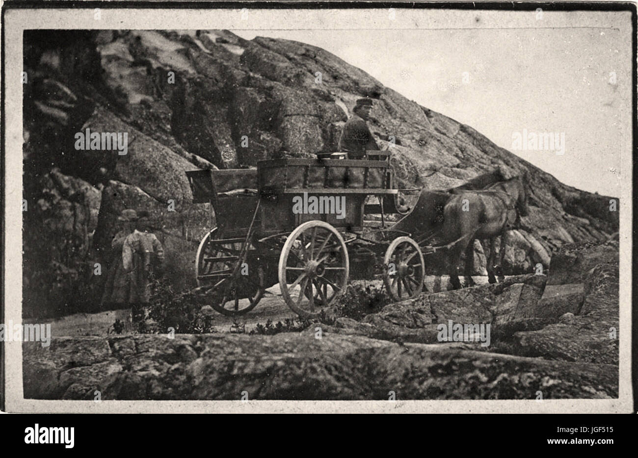 Carl Curman - Horse carriage with coachman, Lysekil, Sweden Stock Photo ...