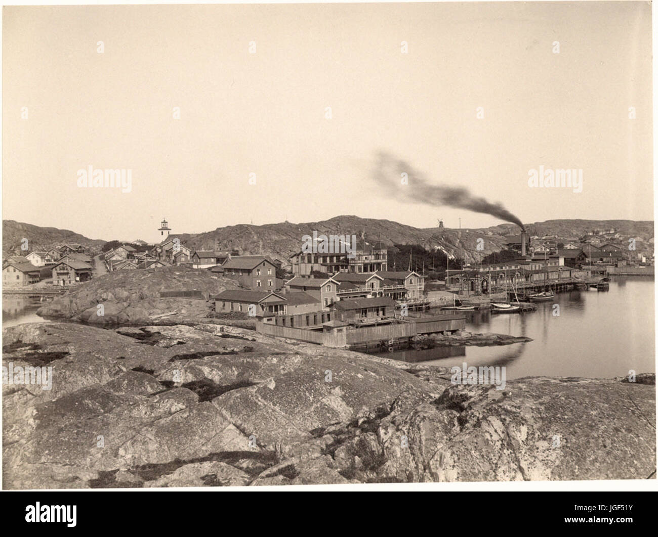 Carl Curman - Lysekil sea resort in 1883, Sweden Stock Photo - Alamy