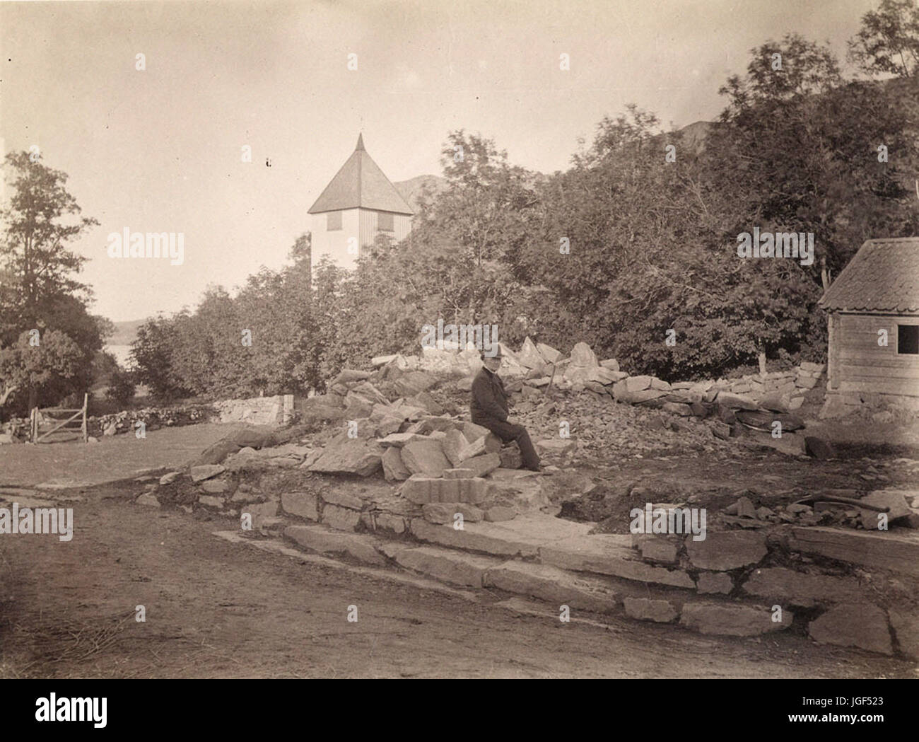 Carl Curman - Man outside Dragsmark Church, Sweden Stock Photo - Alamy