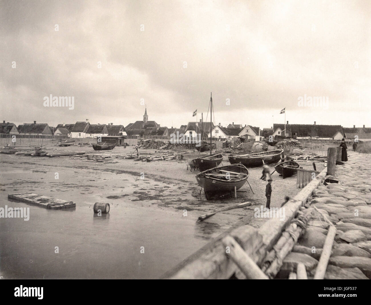 Carl Curman - On the shore of Hornbaek, Denmark Stock Photo - Alamy