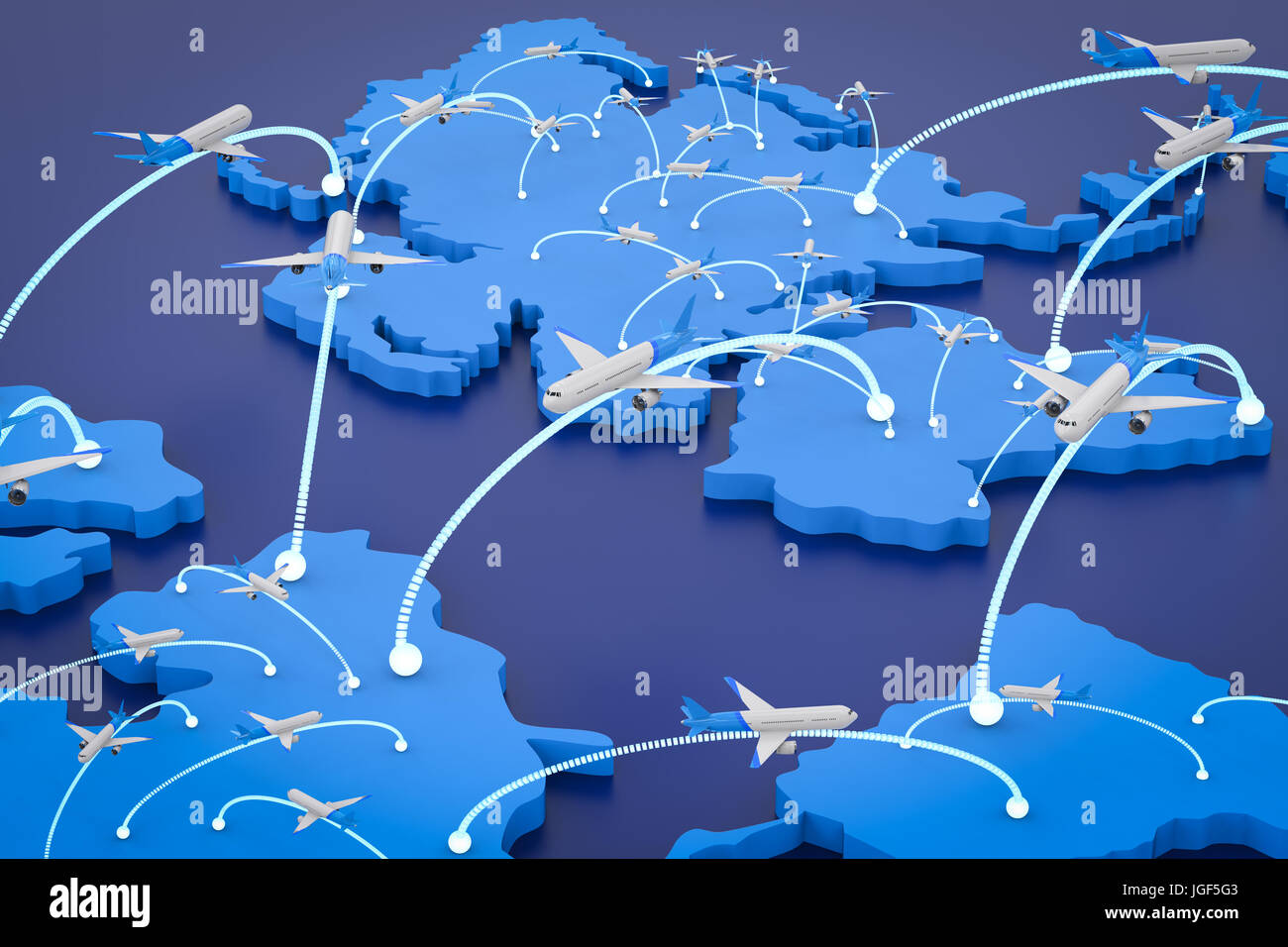 World Map Flight Paths