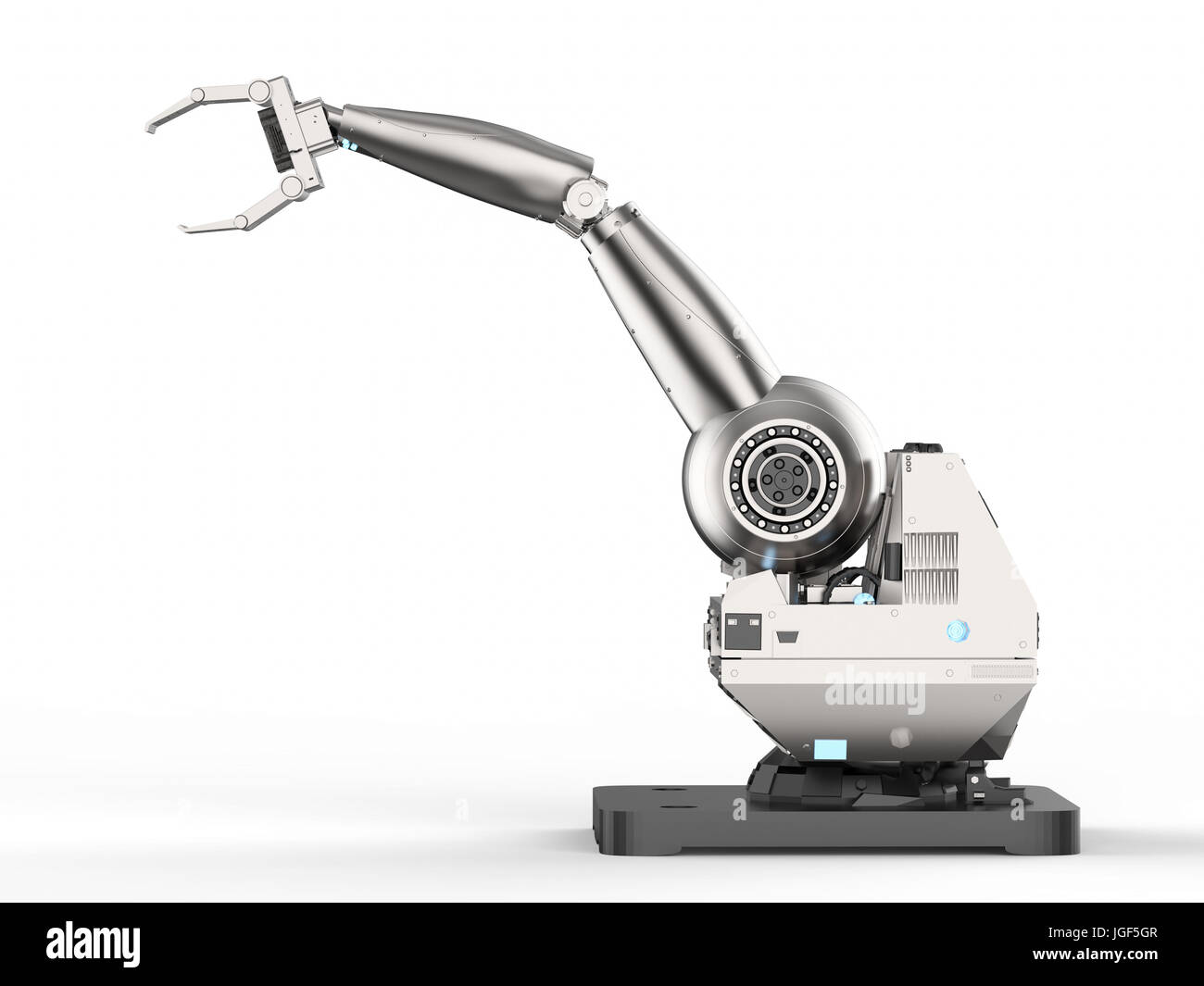 3d rendering metal robotic arm on white background Stock Photo - Alamy