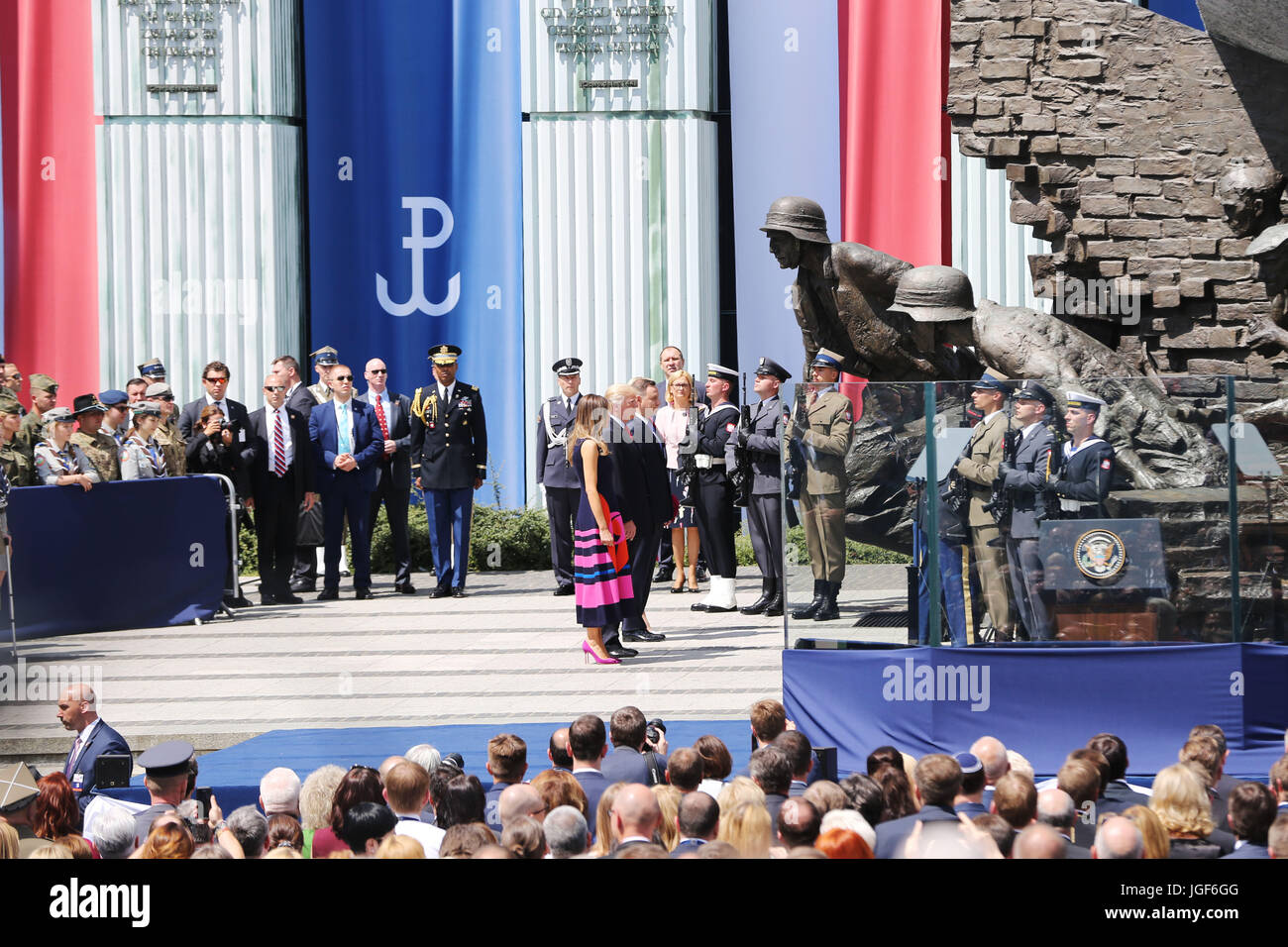 Warsaw, Poland. 06th July, 2017. President Donald J. Trump and First ...