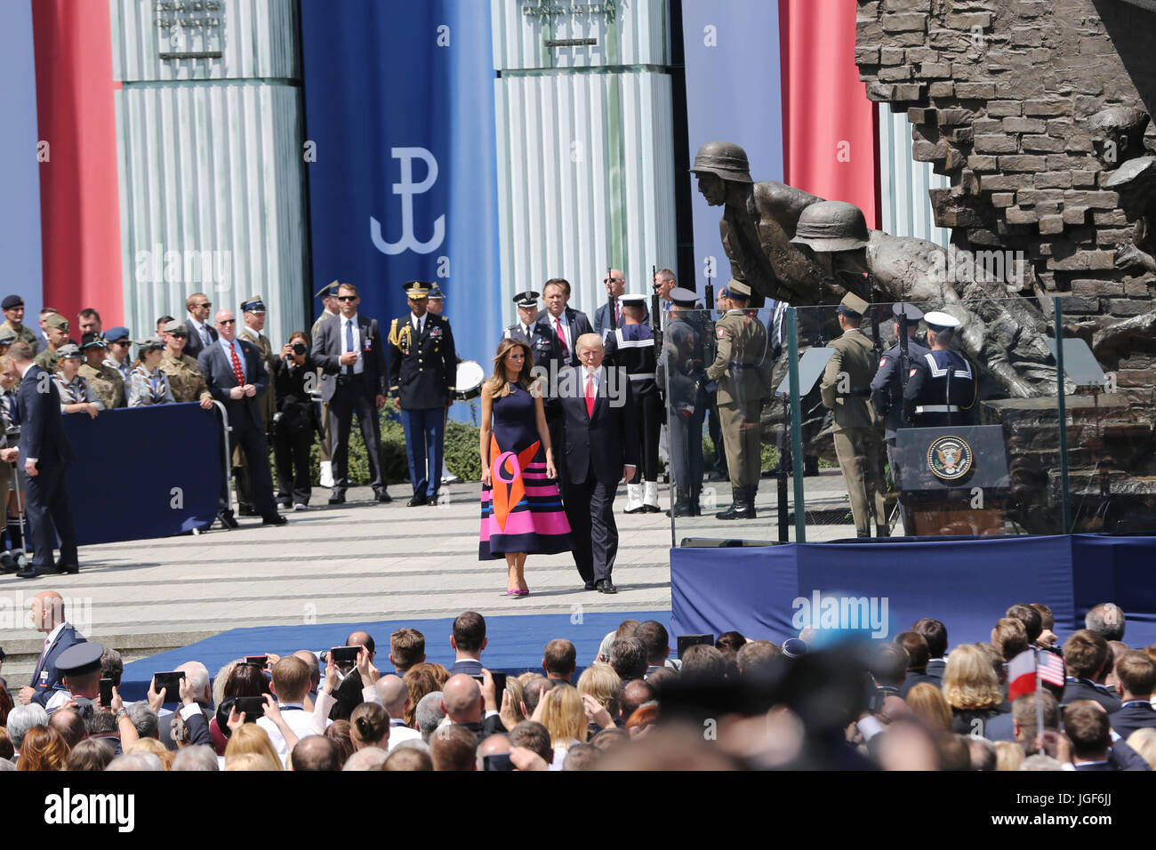 Warsaw, Poland. 06th July, 2017. President Donald J. Trump and First ...