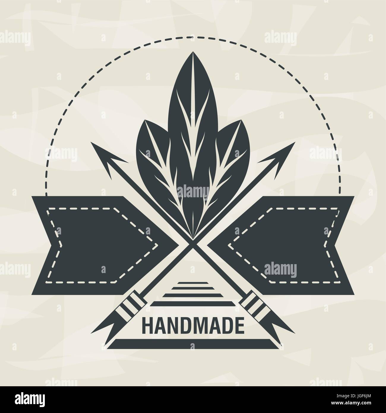 framework with leaves and arrows design decoration vector illustration ...